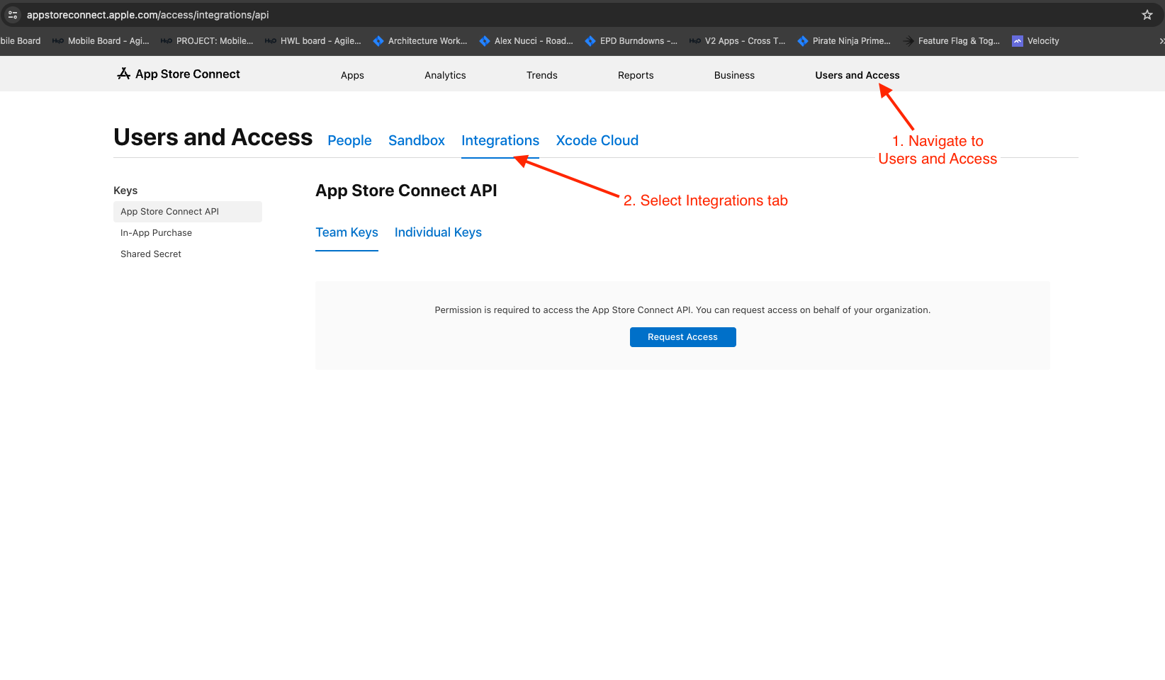 Enabling App Store Connect Api Access